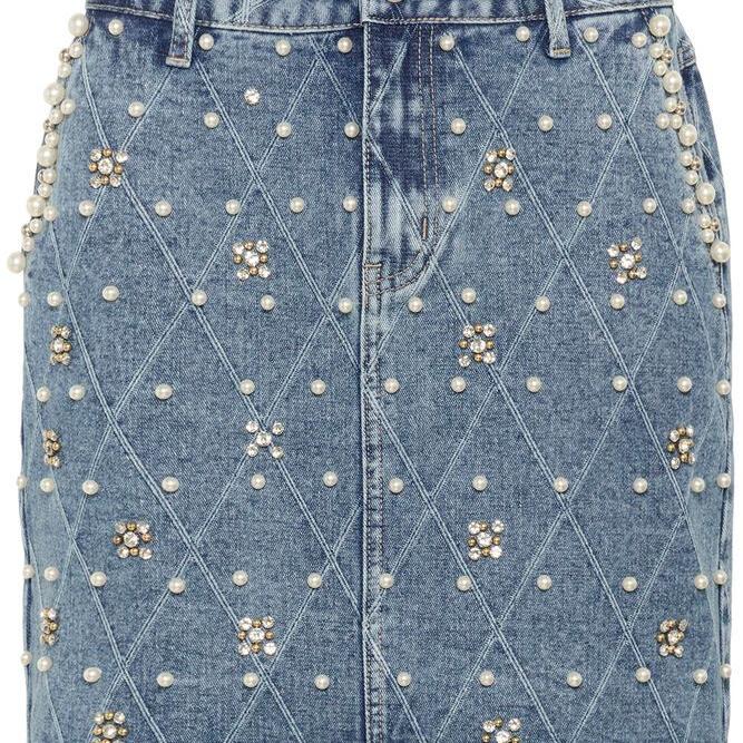 Denim Skirt med paljetter. CUalys. Culture - Mitistore